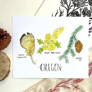 State Flower Art Print All 50 States State Flower State Bird State Tree ...