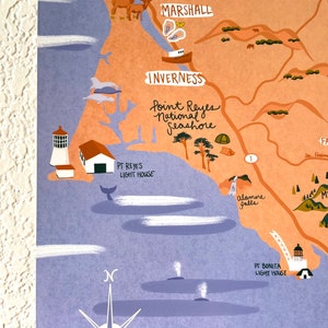 Marin Map San Francisco Bay Area Marin County Illustrated Map ...