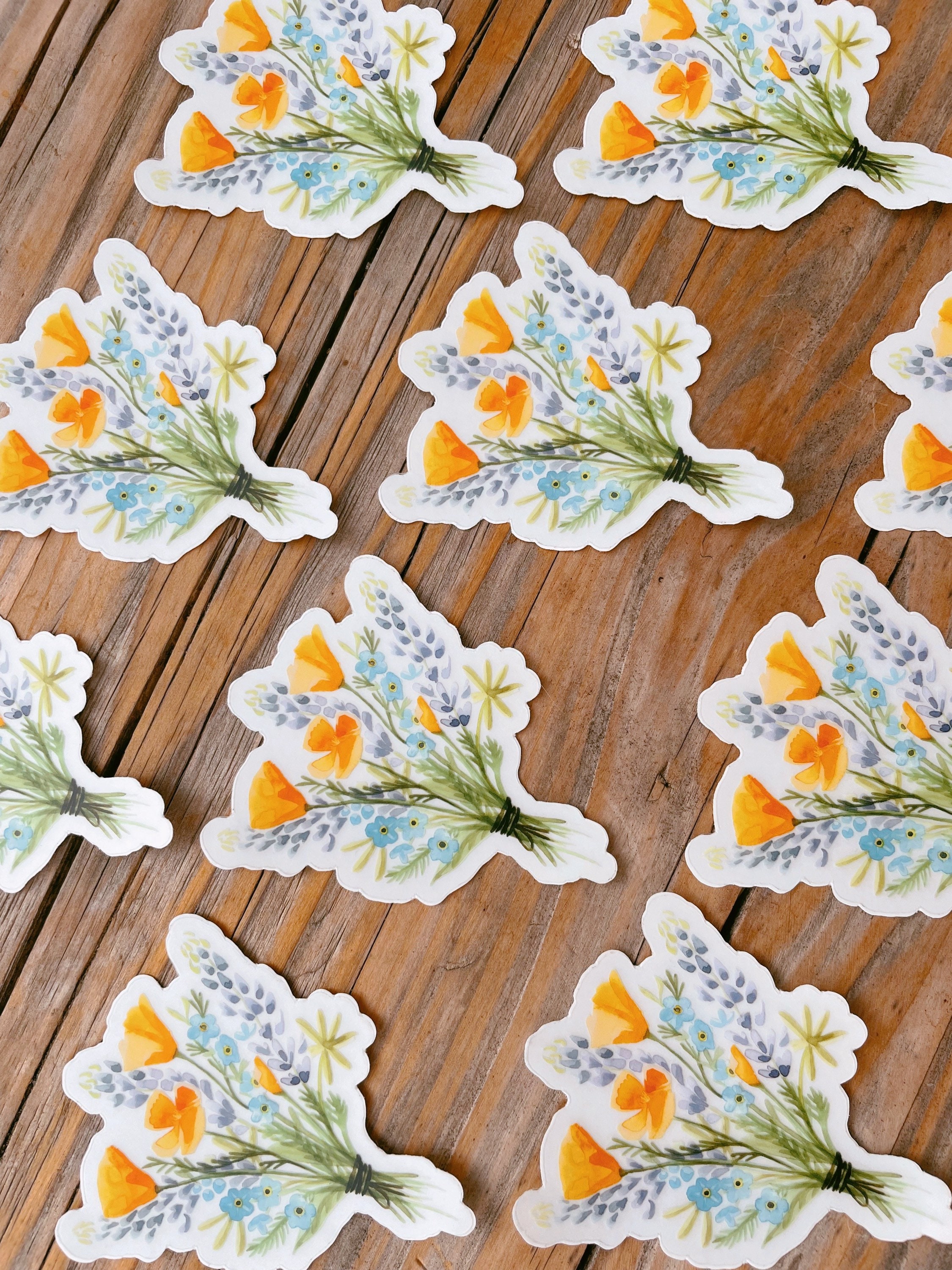 California Sticker Pack of 4 Stickers Nature Quail Redwood - Etsy