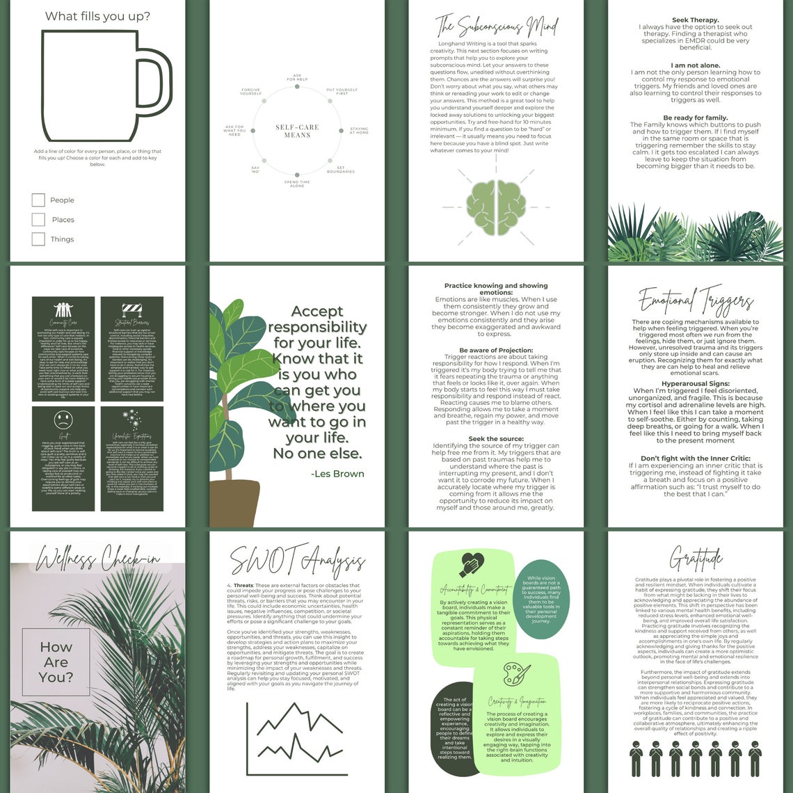 Guided Journal Bundle for Self-care Trauma Healing Accountability ...