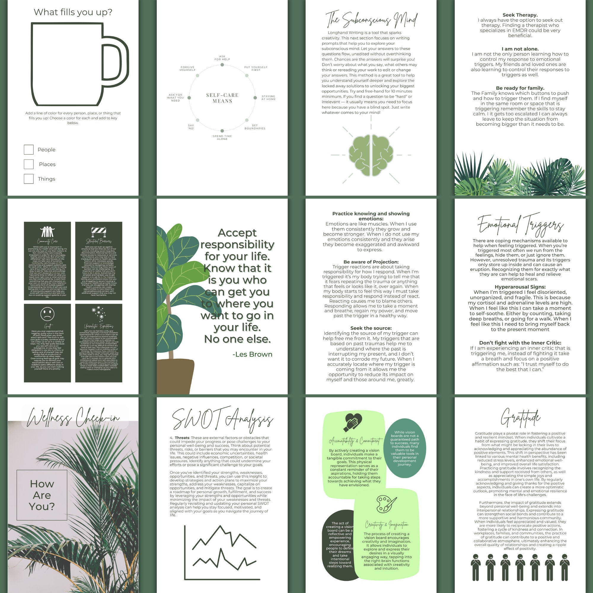 Guided Journal Bundle for Self-care Trauma Healing Accountability ...