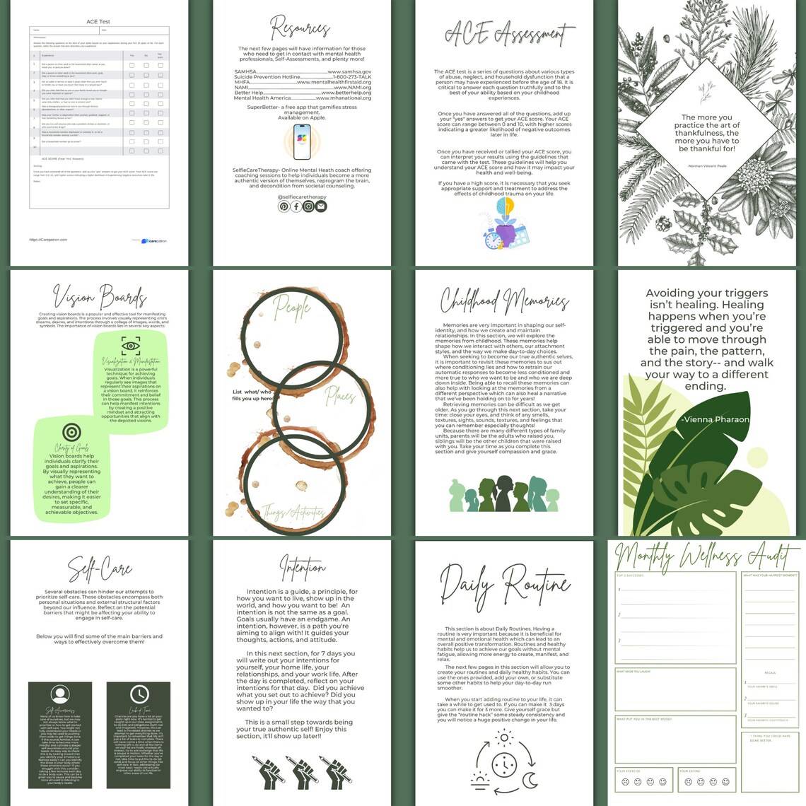 Guided Journal Bundle for Self-care Trauma Healing Accountability ...