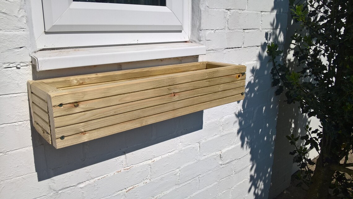 Wooden Garden Planter Trough Window Box Wood Decking Flower | Etsy UK