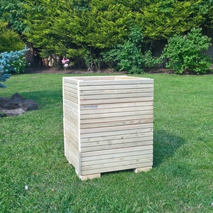 Large Square Wooden Garden Planter Wood Decking Plant Box - Etsy UK