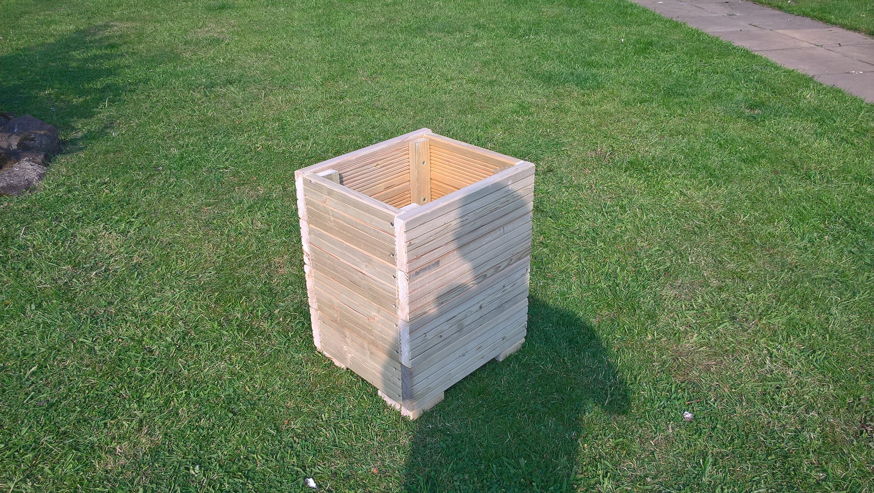 Large Square Wooden Garden Planter Wood Decking Plant Box - Etsy UK