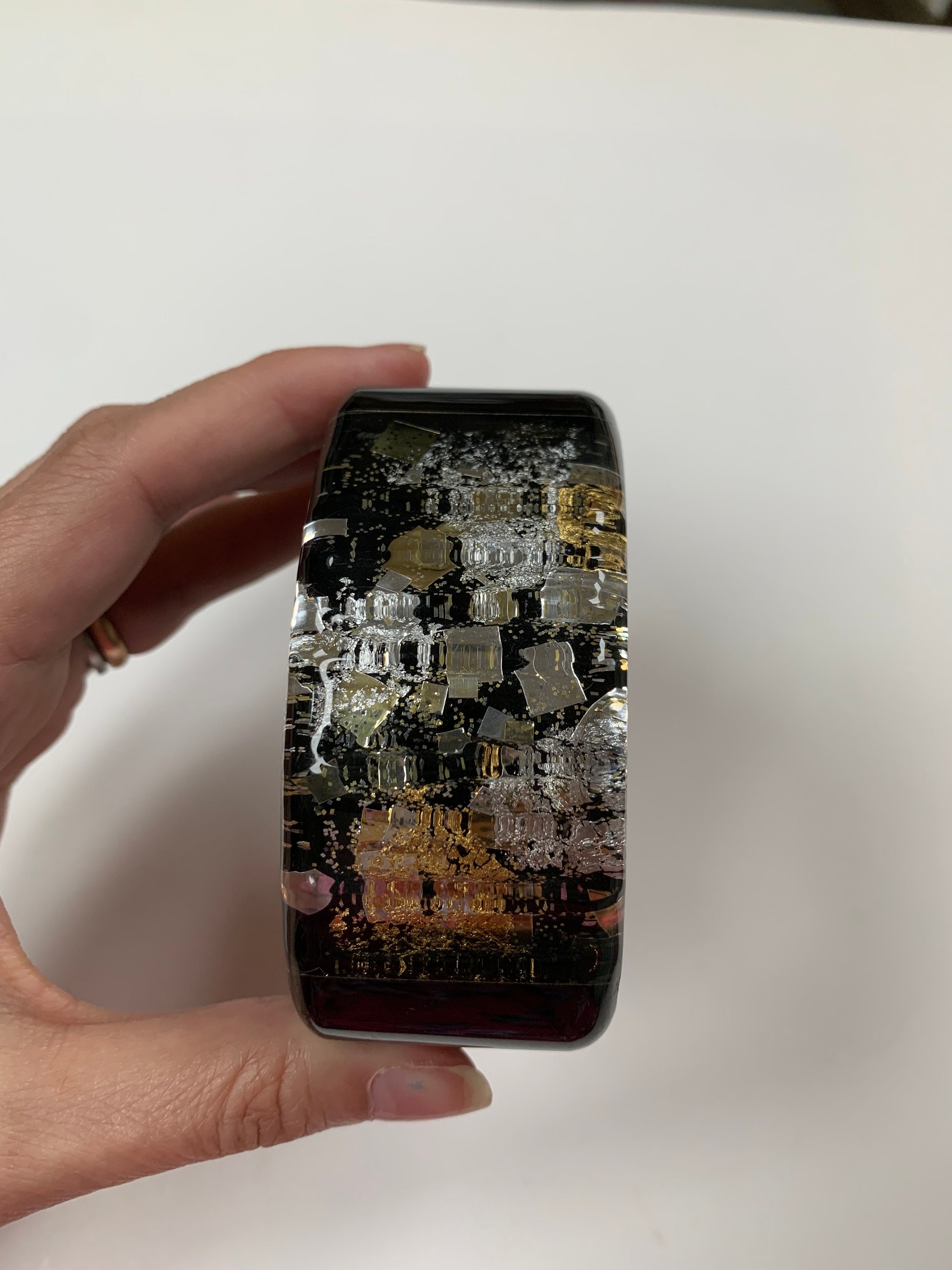 Vigneri Italian Sculptured Lucite Cuff Bracelet 80s Signed Anne & Frank ...