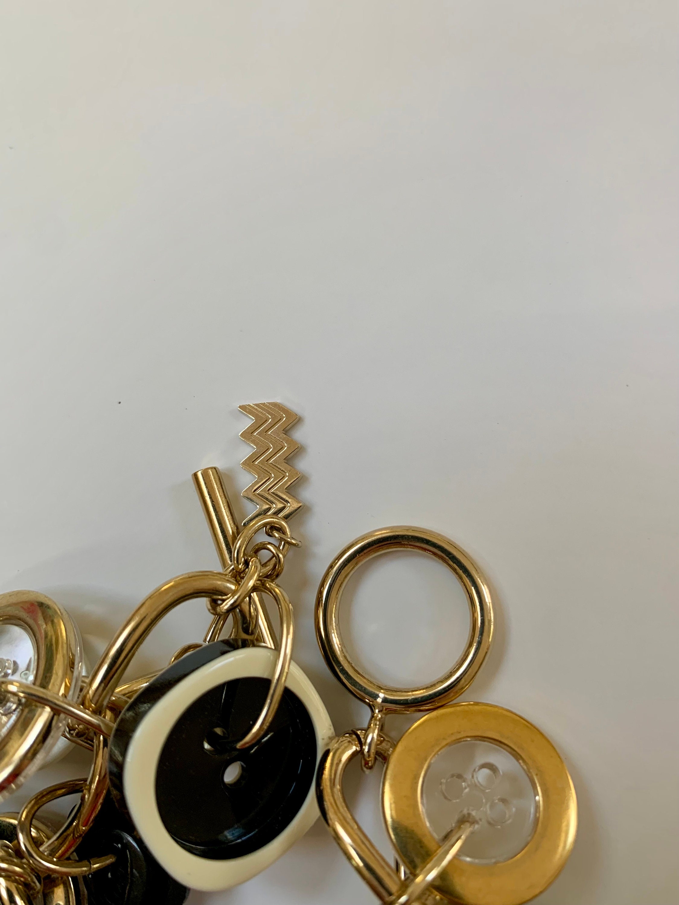 Vintage MISSONI Gold Tone Button Bracelet Featuring Cable Link Chain ...