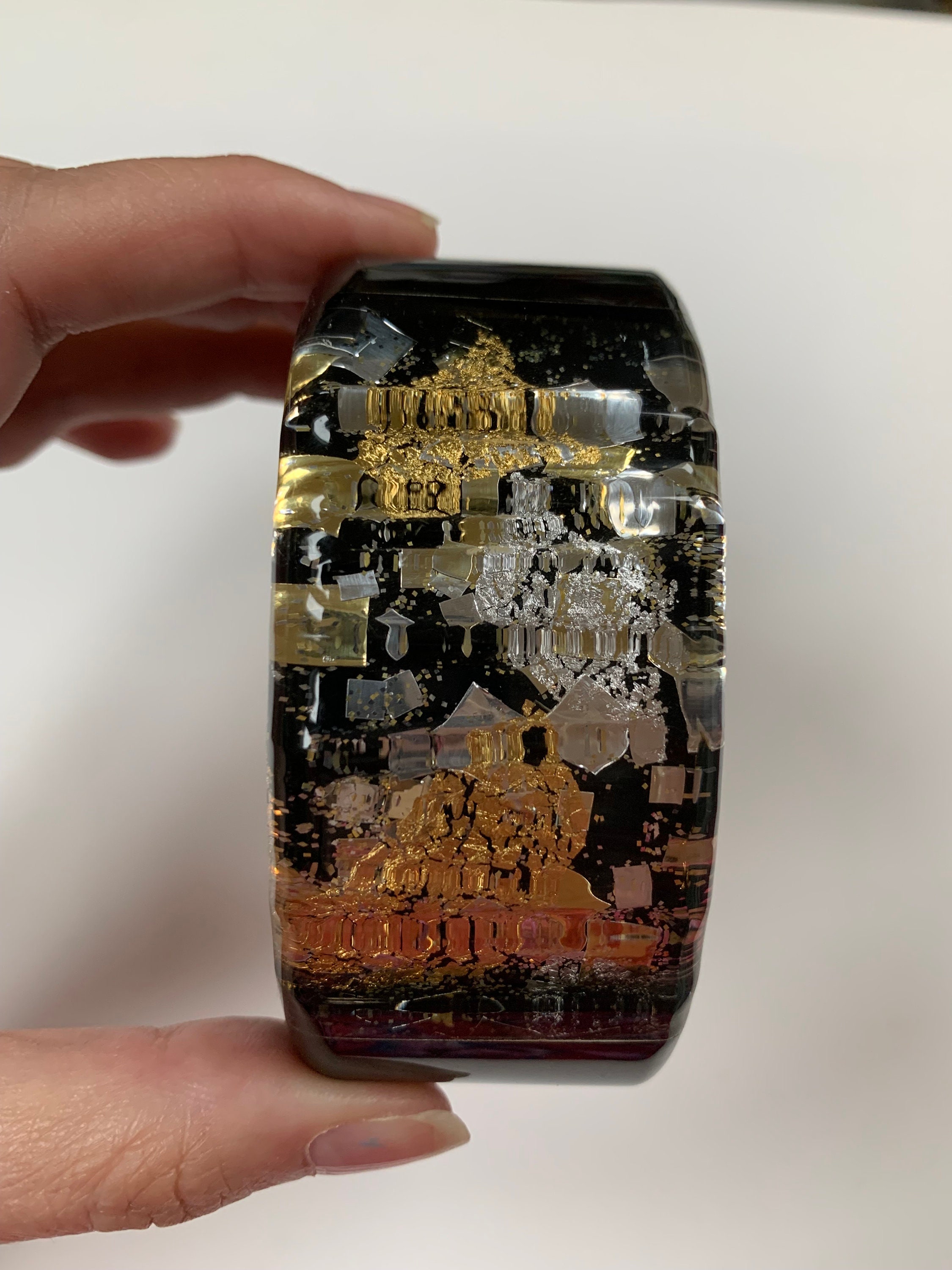 Vigneri Italian Sculptured Lucite Cuff Bracelet 80s Signed Anne & Frank ...