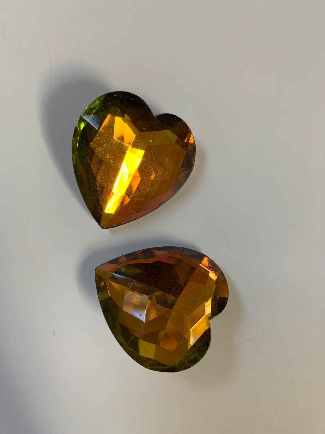 Vintage Disco Ball Style Stud Heart Shaped Earrings Green/orange/blue ...