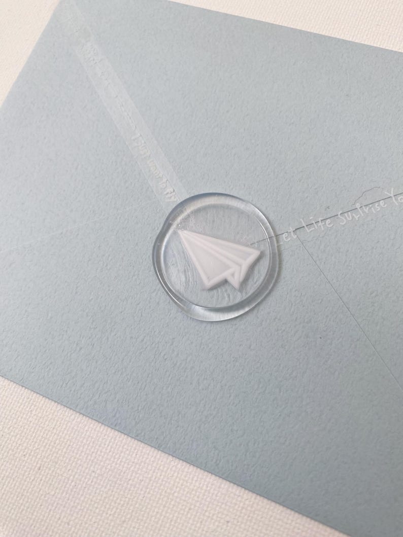 Clear Paper Airplane Wax Seal Stickers, Hand-pressed 3D Stickers (set ...