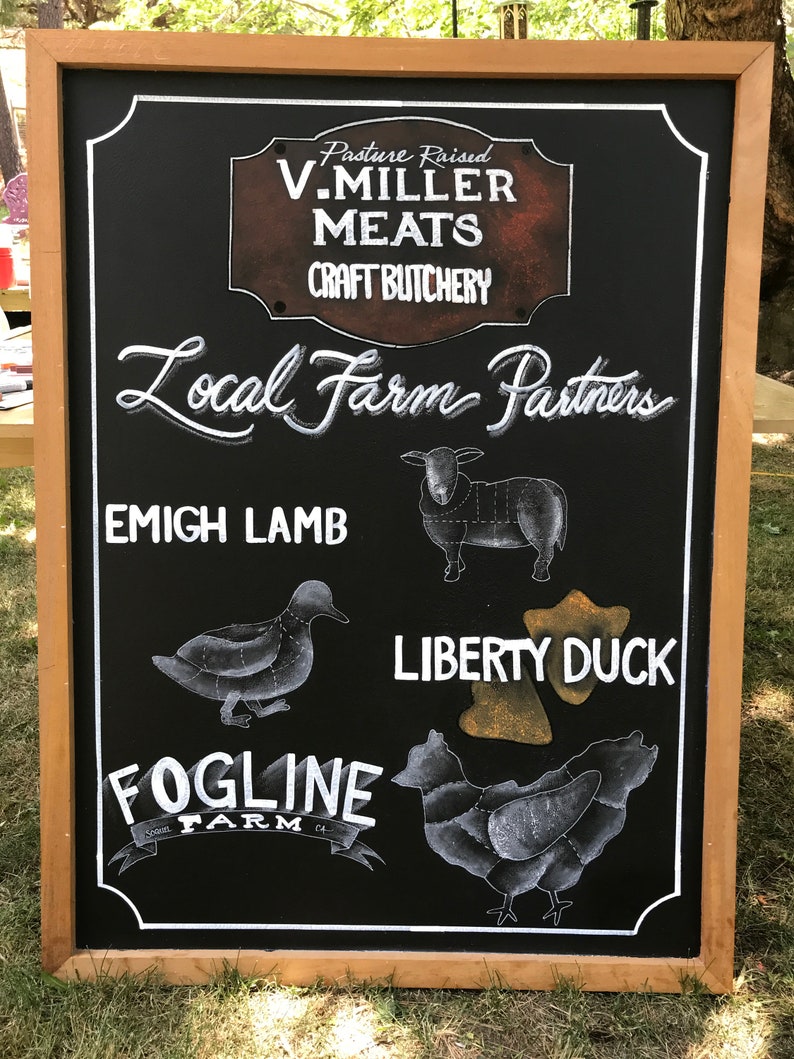 Hand-lettered Chalkboard Menus (hardware Included) / Made-to-order ...