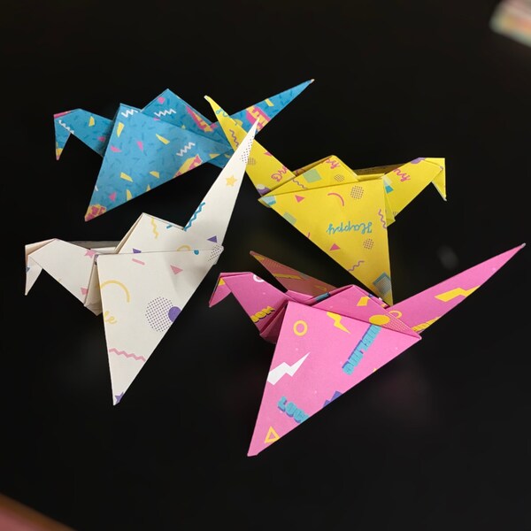 Mix of Twelve 12 Tiny HEAVY METAL Cranes / Metallic Folded Origami ...