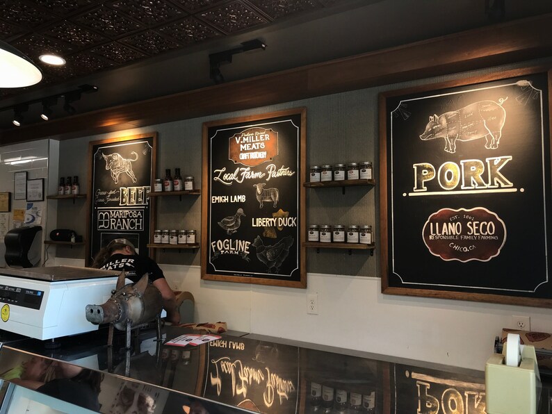 Hand-lettered Chalkboard Menus (hardware Included) / Made-to-order ...
