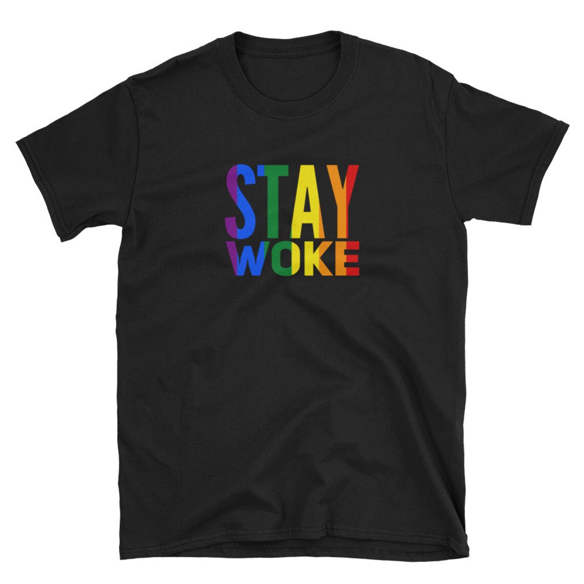 Pride Rainbow Shirt LGBT Stay Woke T Shirt Adult Clothing - Etsy