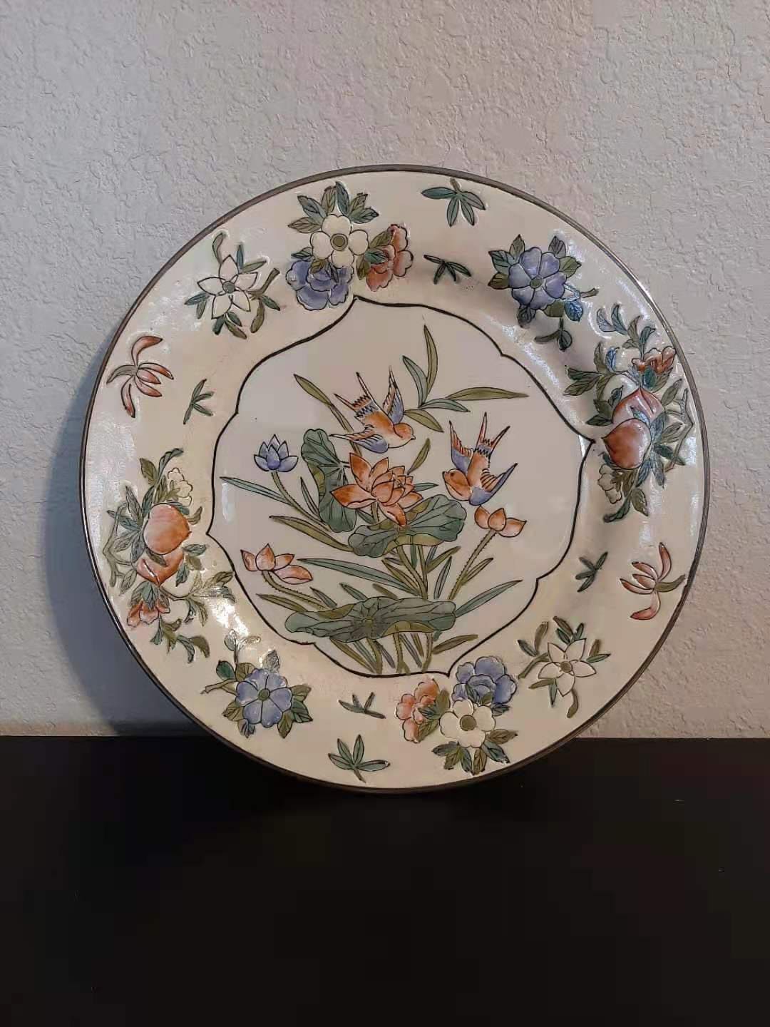 Antique 3D Double Magpies and Lotus 10.25'' Collectible Plates - Etsy