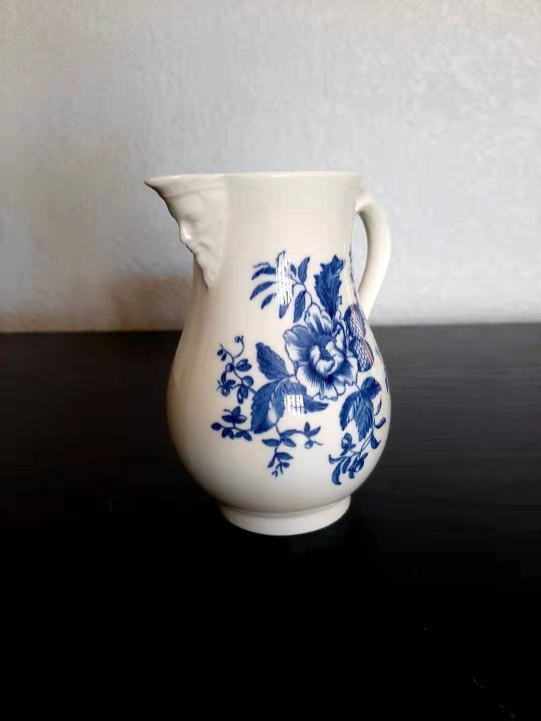 Royal Worcester Antique Reproduction Creamer Circa 1760 Blue Spray Made ...