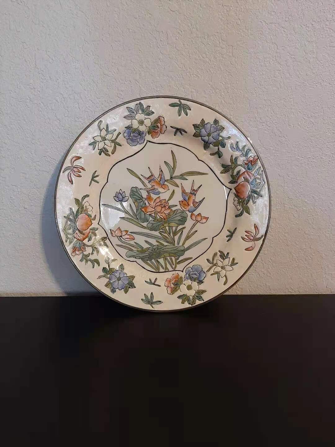 Antique 3D Double Magpies and Lotus 10.25'' Collectible Plates - Etsy