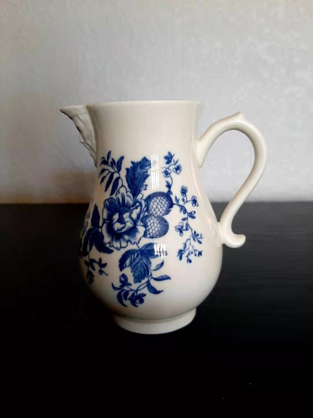 Royal Worcester Antique Reproduction Creamer Circa 1760 Blue Spray Made ...