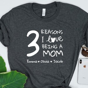 Personalized Mom of 3 Shirt - Custom Mom of Three Shirt - Cute Gift ...