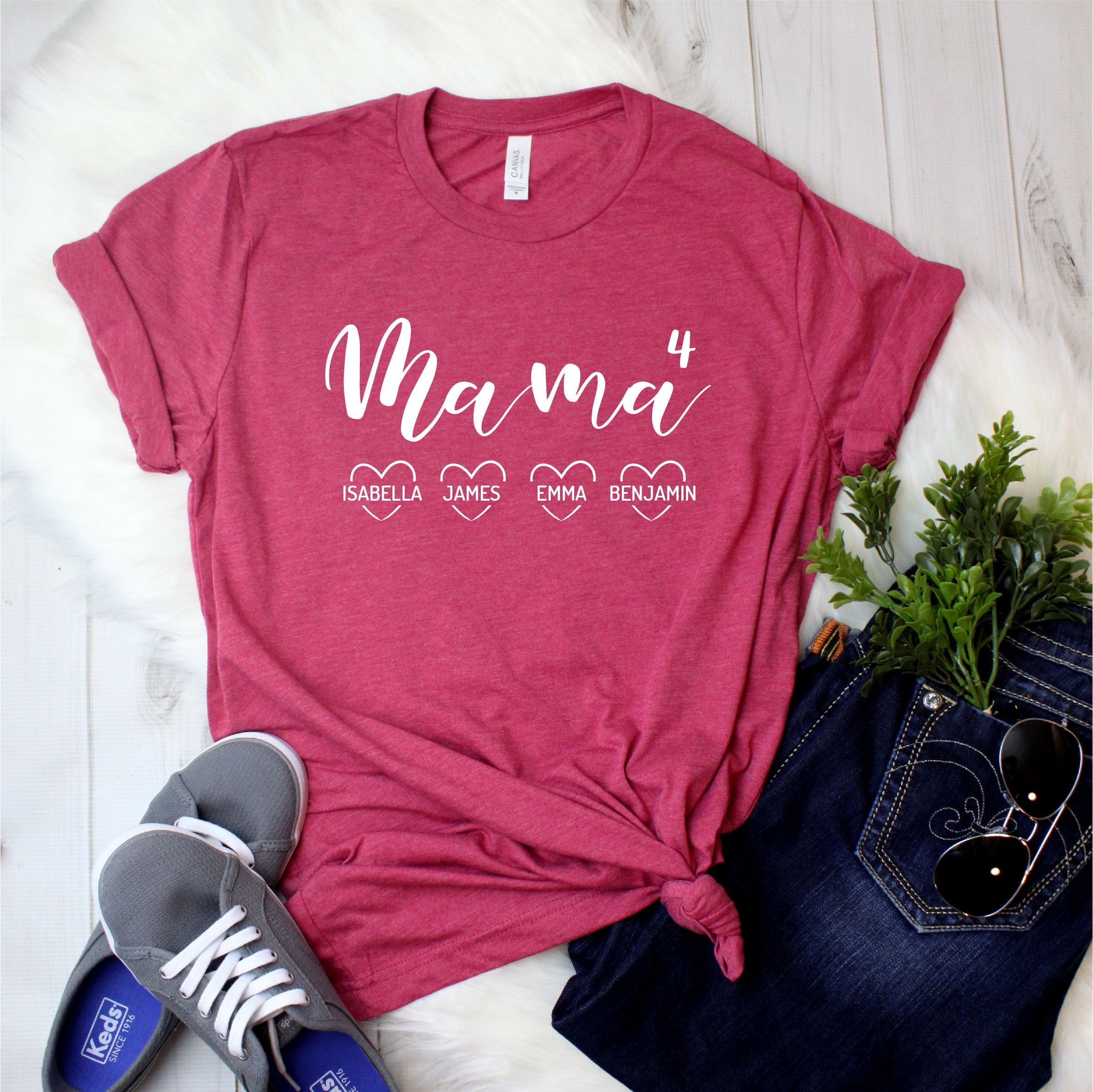 Personalized Mama of 4 Shirt - Mama of Four Shirt - Mom of 4 Shirt ...