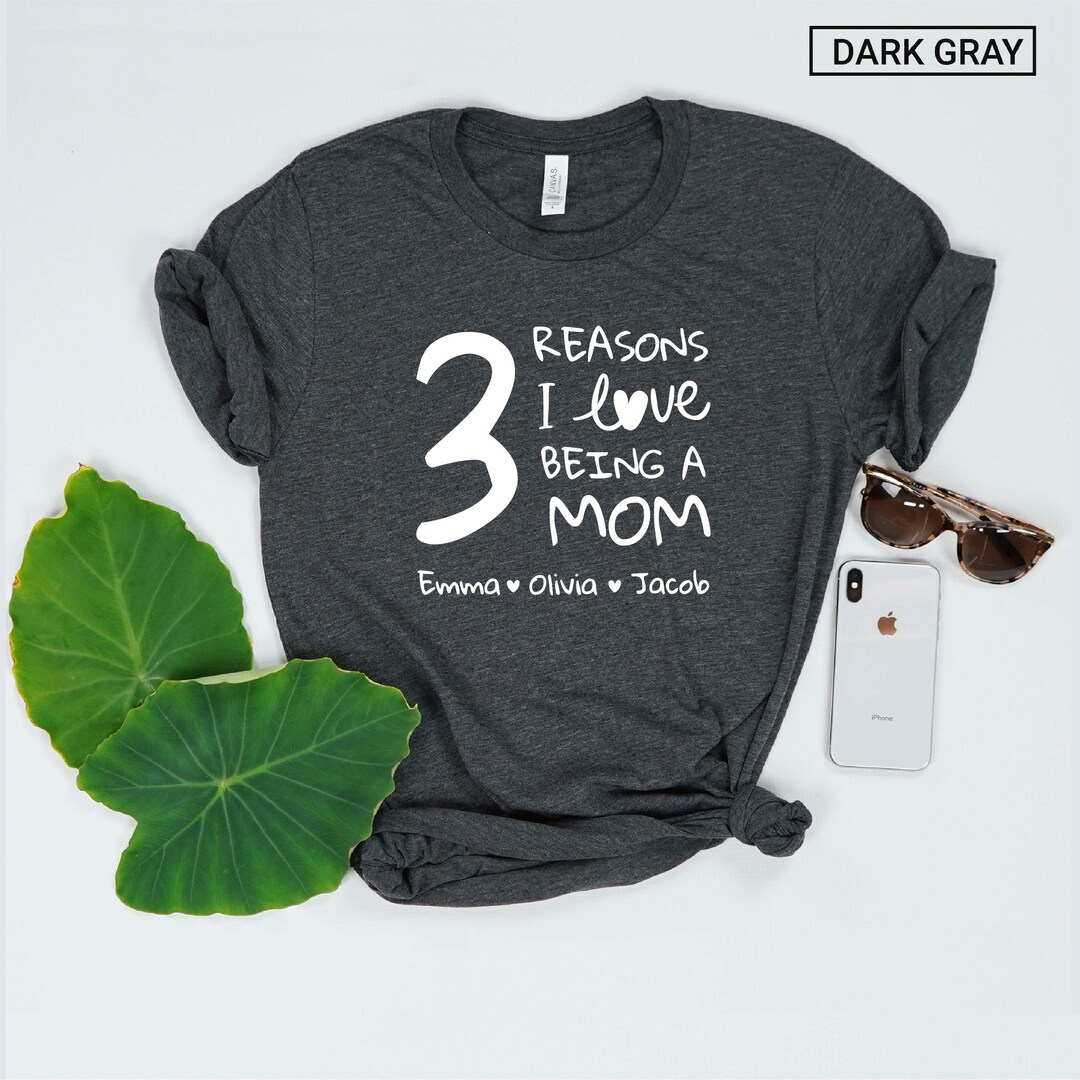 Personalized Mom of 3 Shirt - Custom Mom of Three Shirt - Cute Gift ...