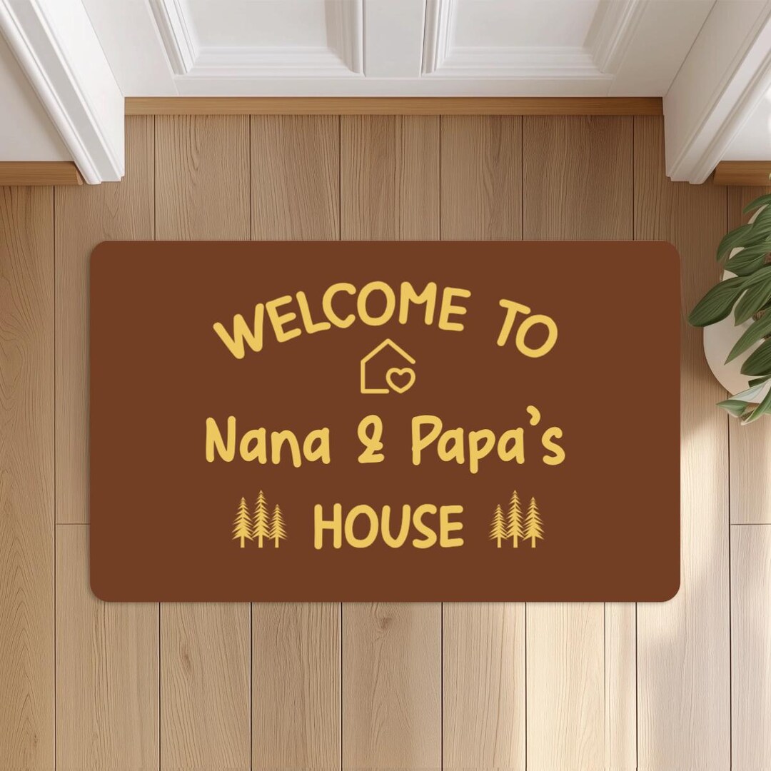 Personalized Nana Papa Doormat, Custom Grandma Grandpa Doormat, Welcome ...