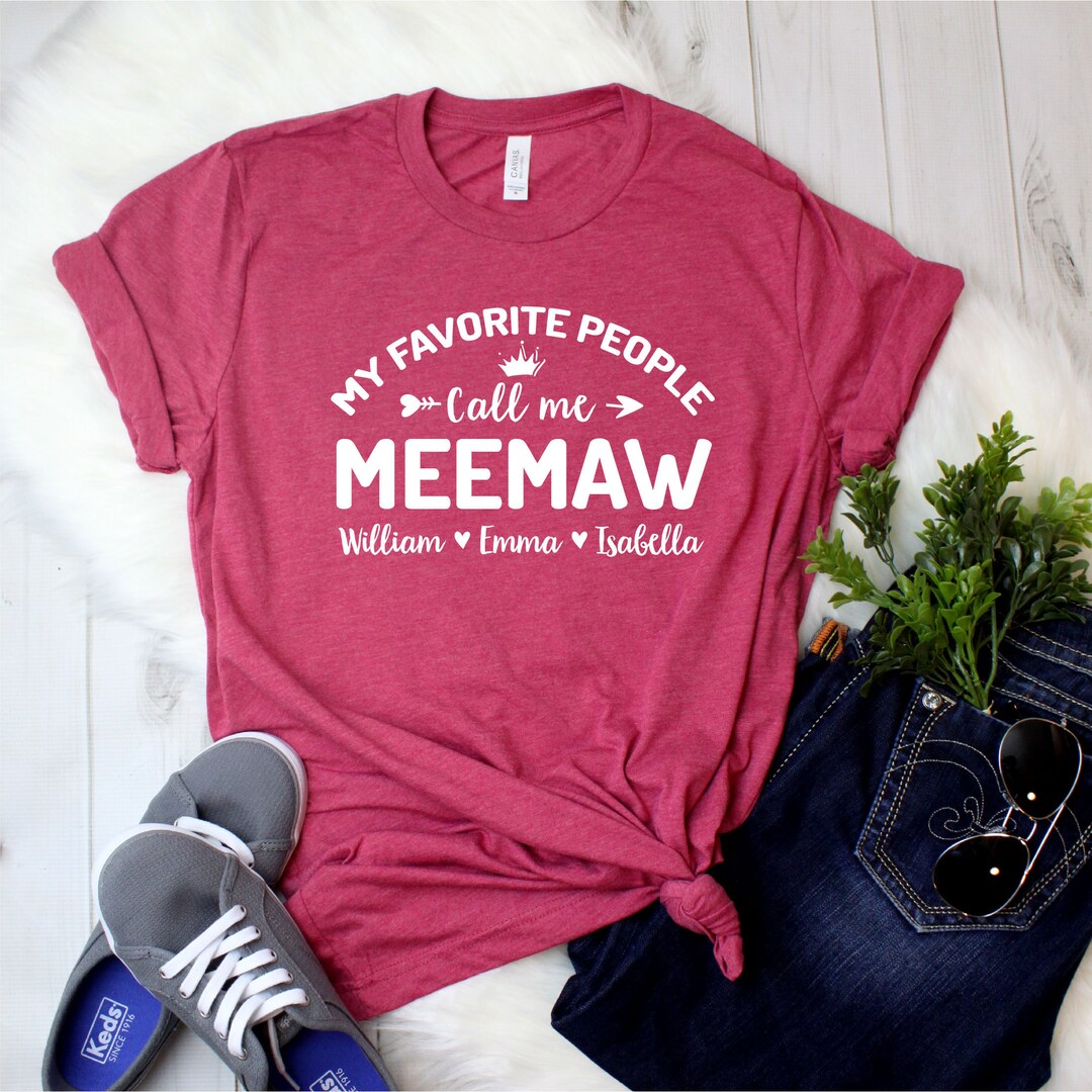 Personalized Meemaw Shirt Customized With Names Cute Meemaw Gift unisex ...