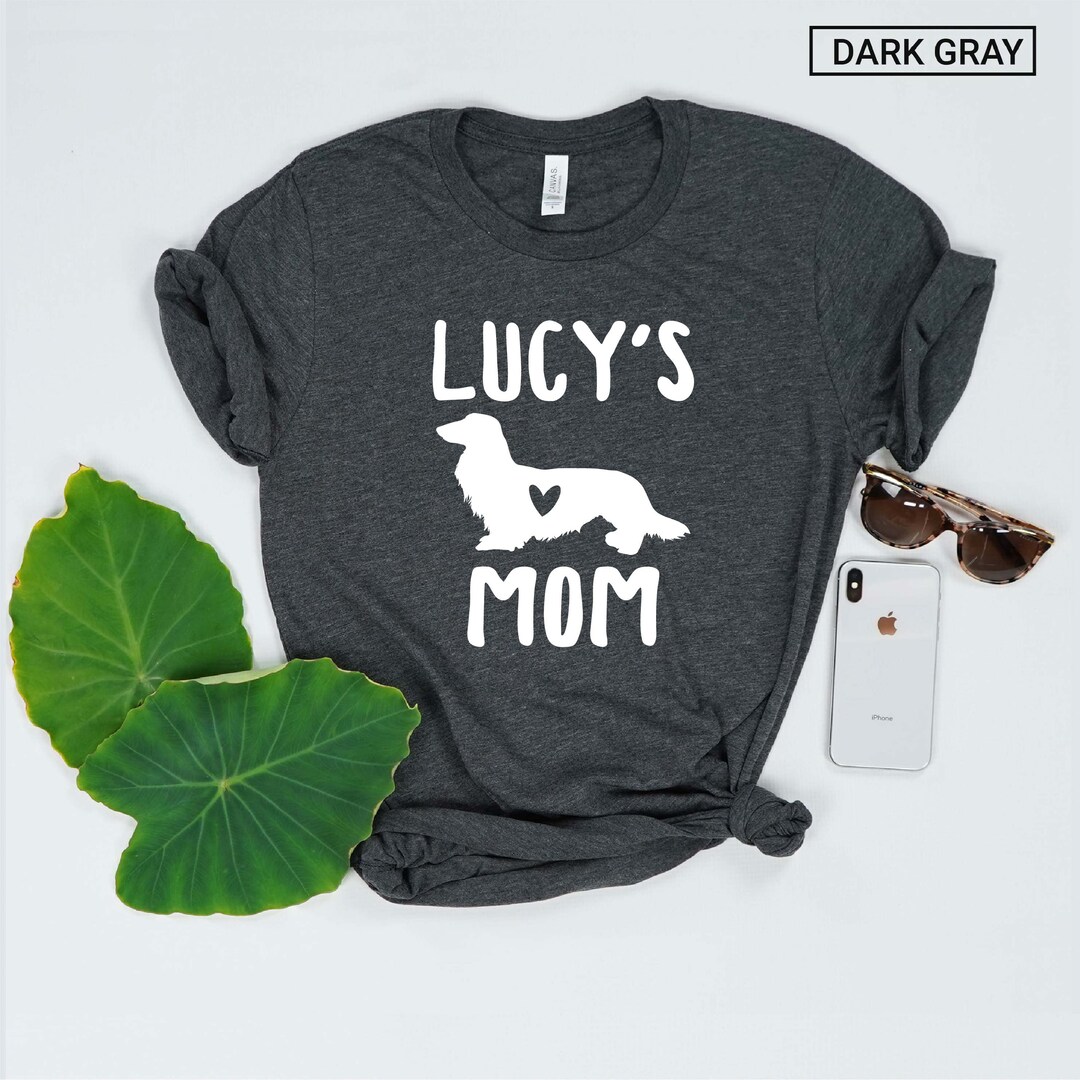 T-shirt personnalisé unisexe pour maman teckel poil long - T-shirt ...