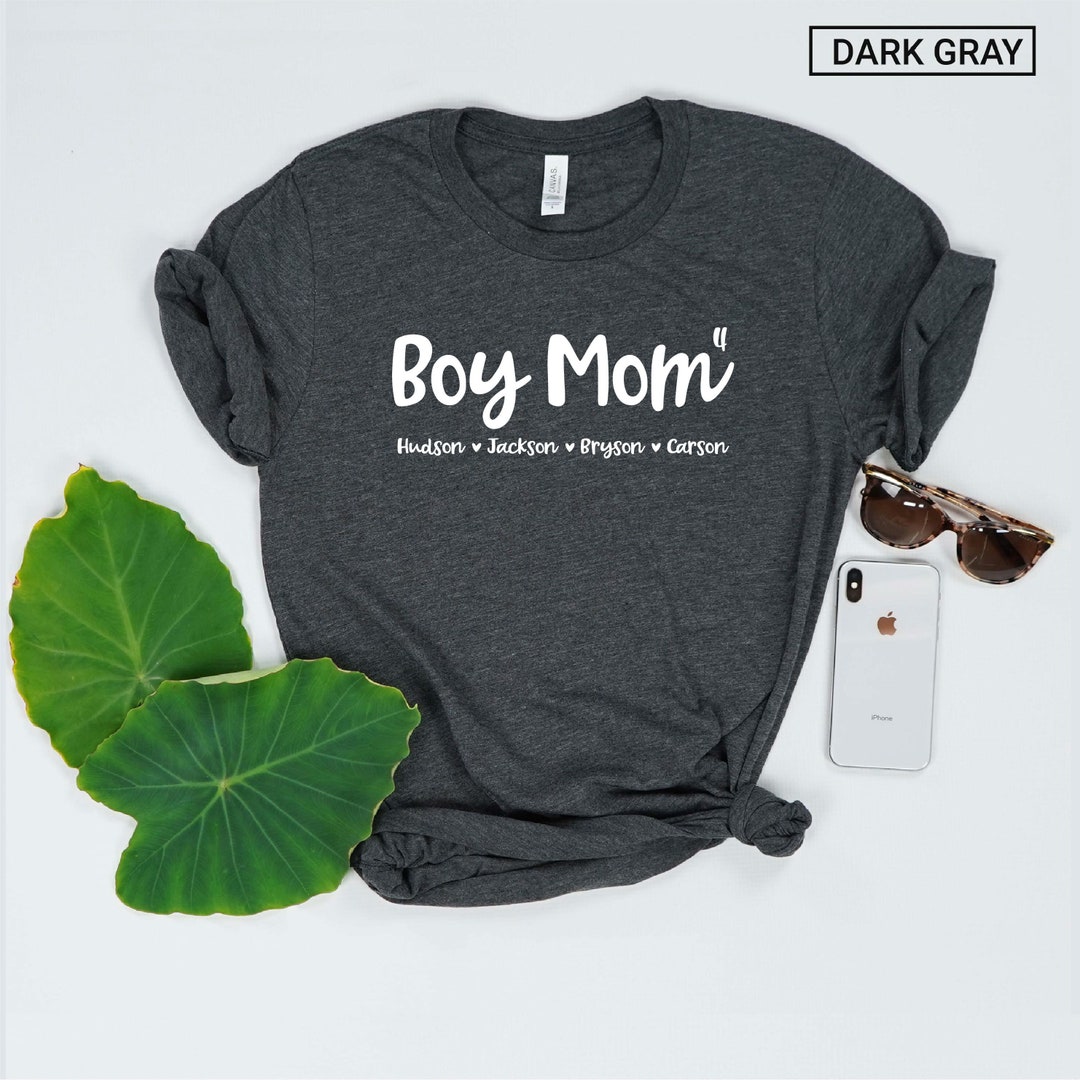 Personalized Boy Mom of 4 Shirt - Gift [unisex Tee] - Etsy