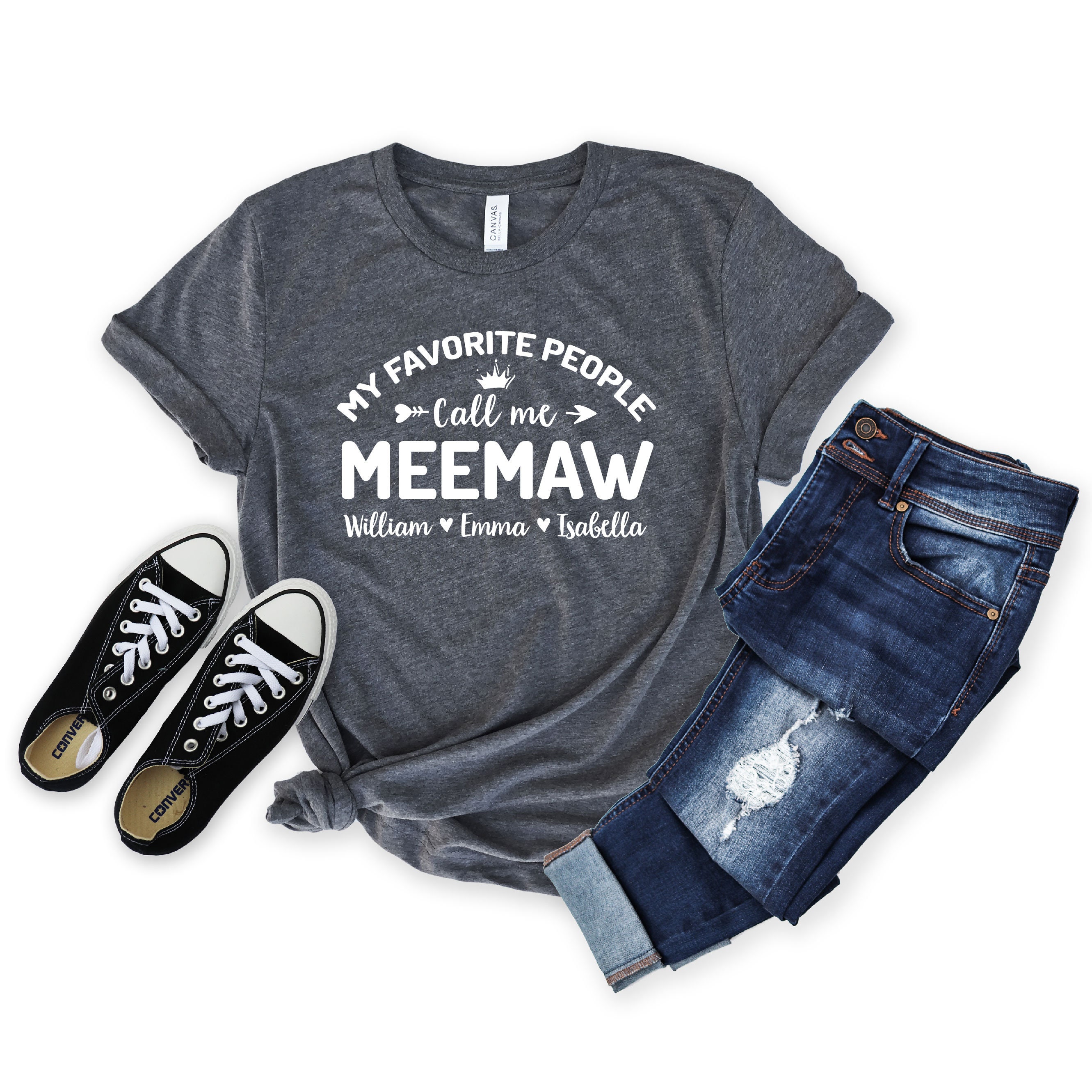 Personalized Meemaw Shirt Customized With Names Cute - Etsy