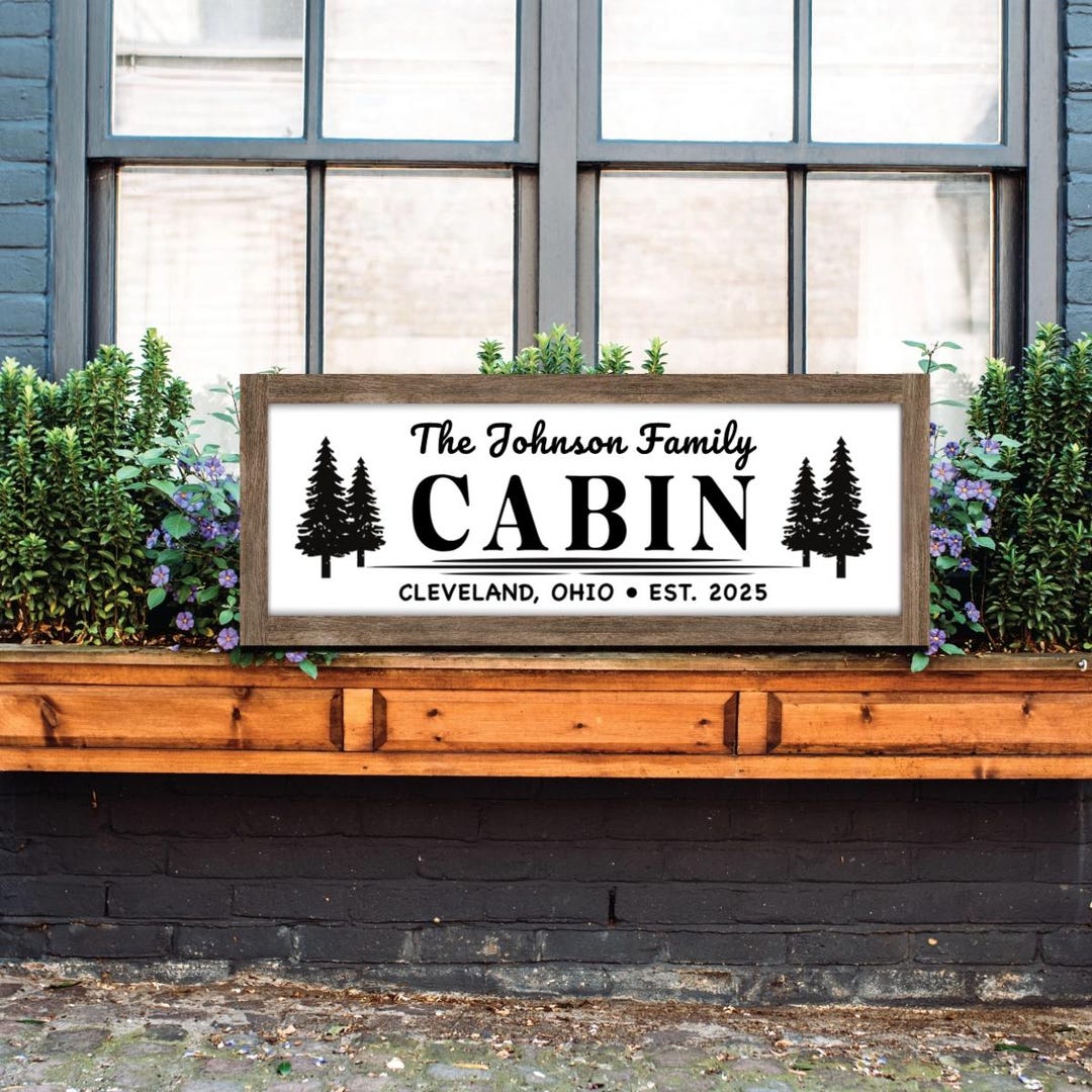 Personalized Family Cabin Sign, Custom House Wood Decor, Rustic Cottage ...