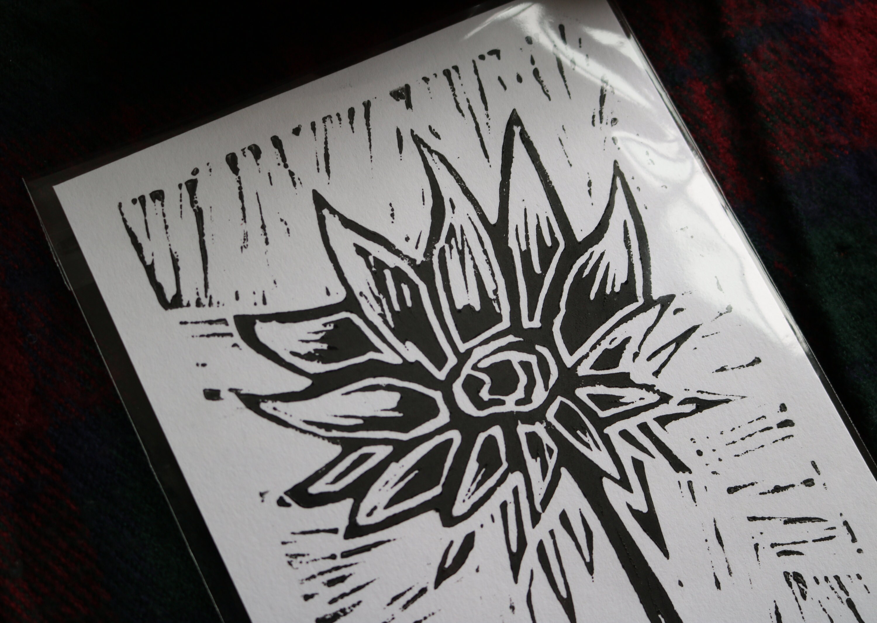 Flower Original Lino Print - Etsy