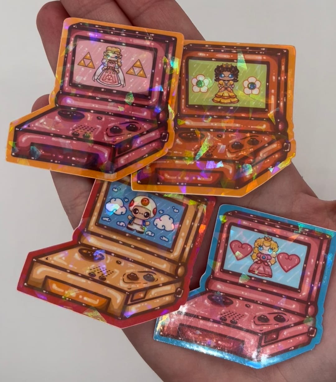 Gameboy Guys Sticker// Princess Peach, Princess Daisy, Toad, Princess ...