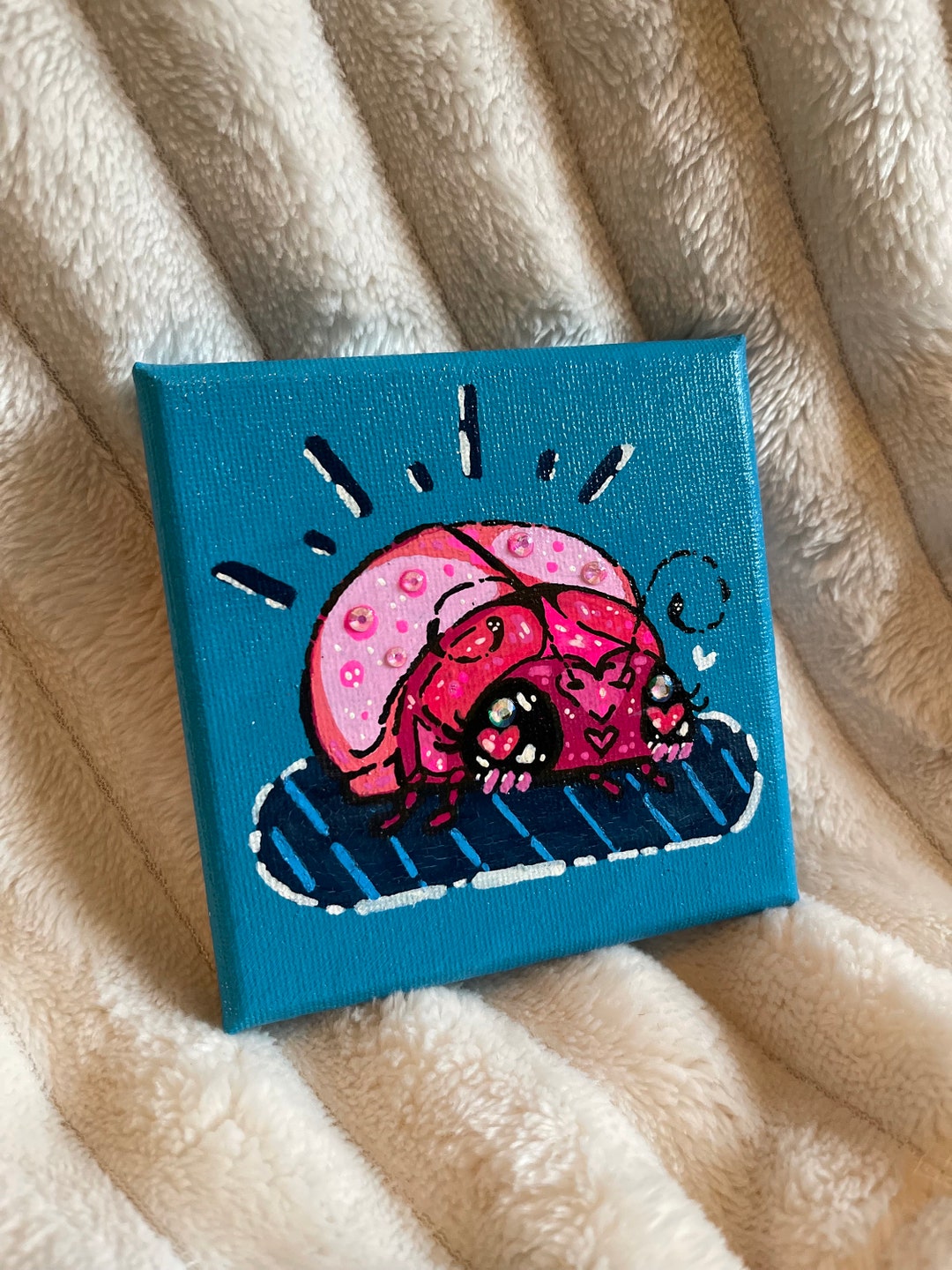 Love Bug Acrylic Painting // Bugs, Cute Art, OOAK - Etsy