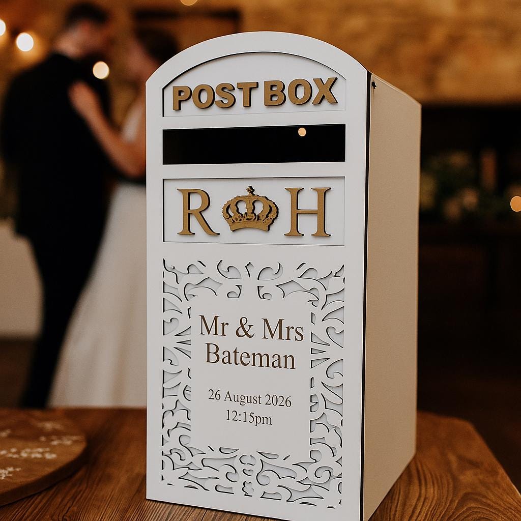 PERSONALISED Lockable Wedding Postbox Wedding Letter Card Post Box ...