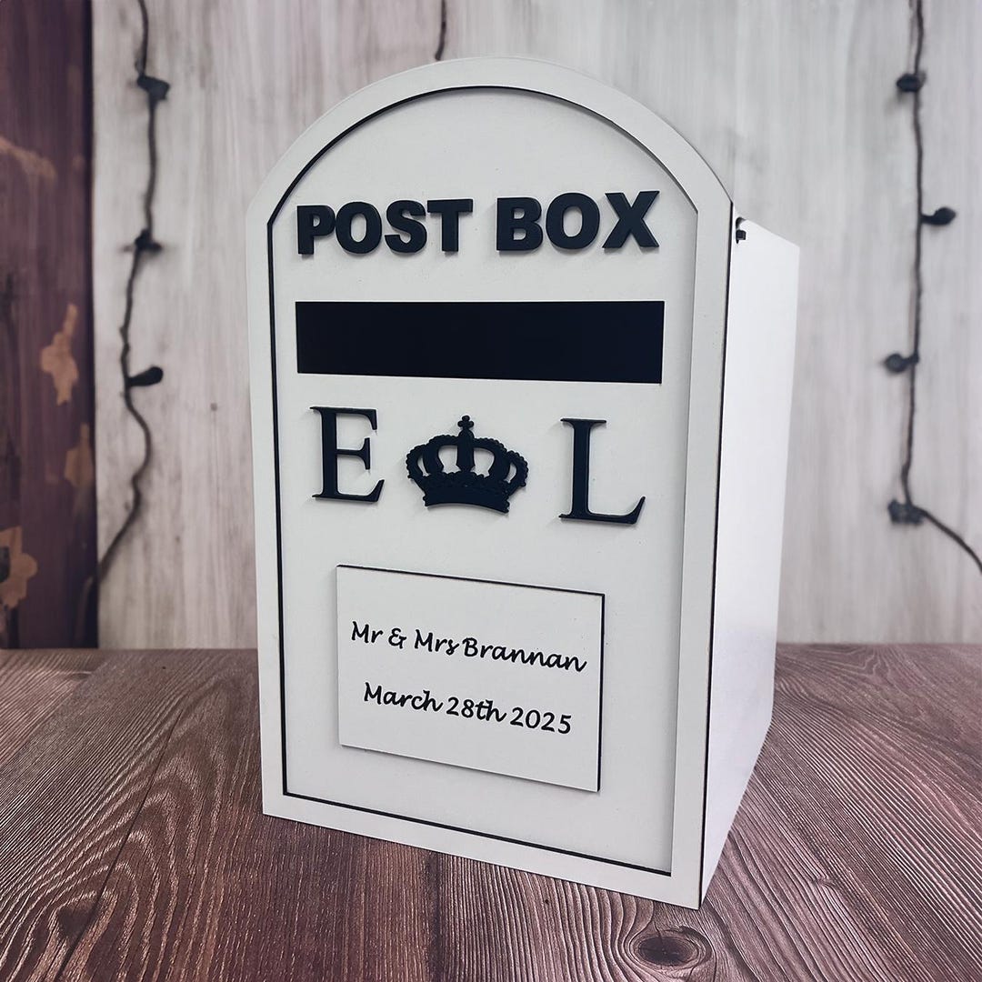 PERSONALISED Lockable Wedding Postbox Wedding Letter Card Post Box ...