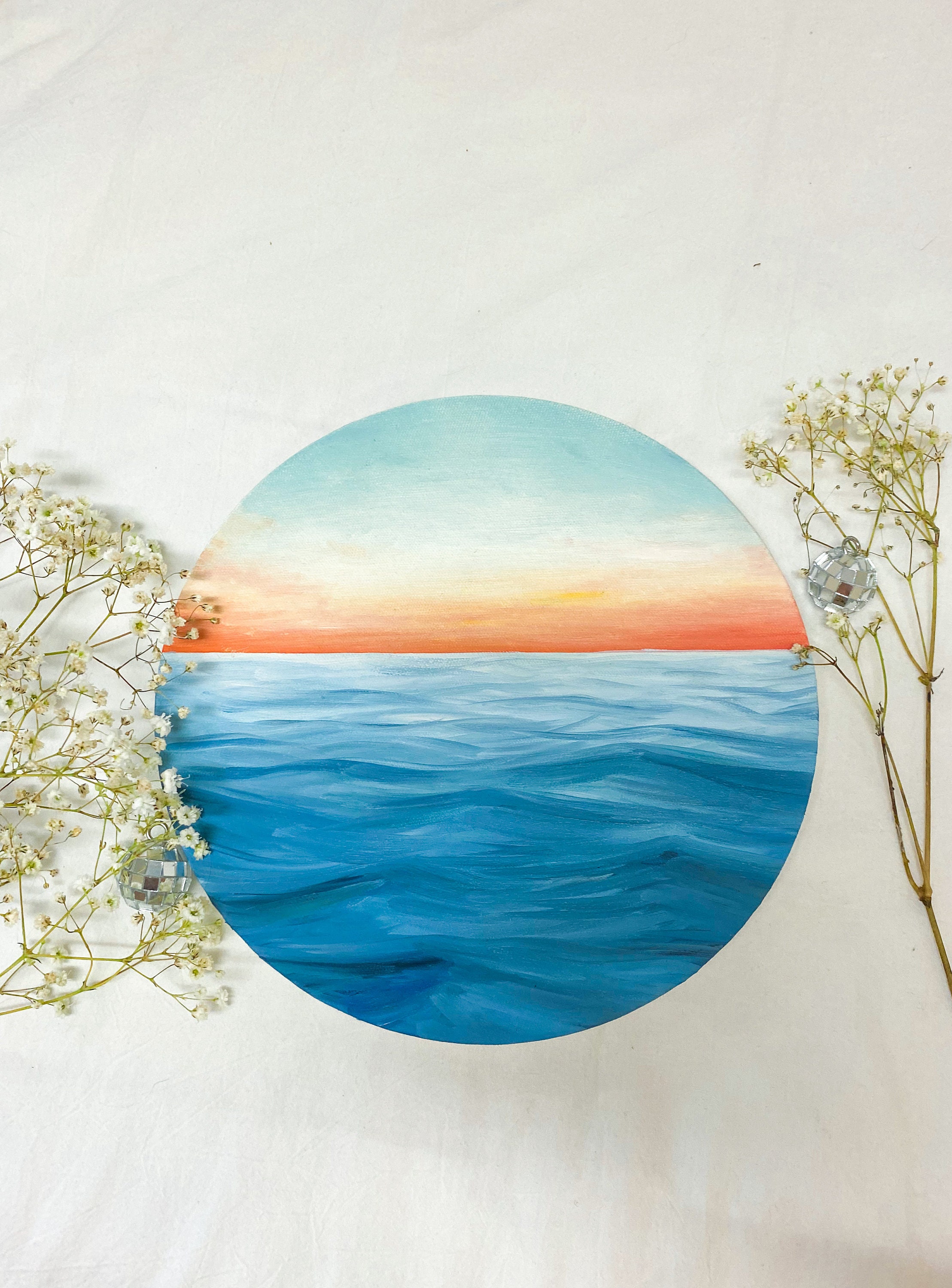 Circle Ocean Oil Painting - Etsy