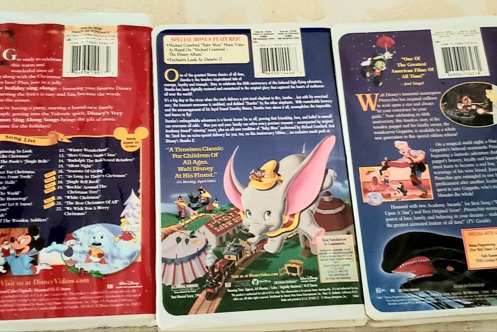 Pinocchio/dumbo/disney Very Merry Christmas Sing Along/vintage Disney Vhs/gold Collection/60th ...