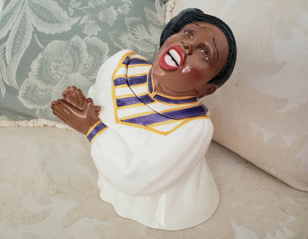 Clay Art Gospel Singer Cookie Jar Vintage Amazing Grace Gospel Singer ...