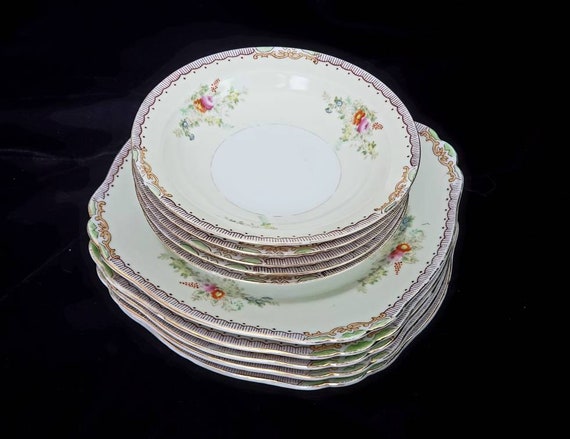 MS Fine China Vintage Plates and Bowls MS JAPAN Square Dessert - Etsy