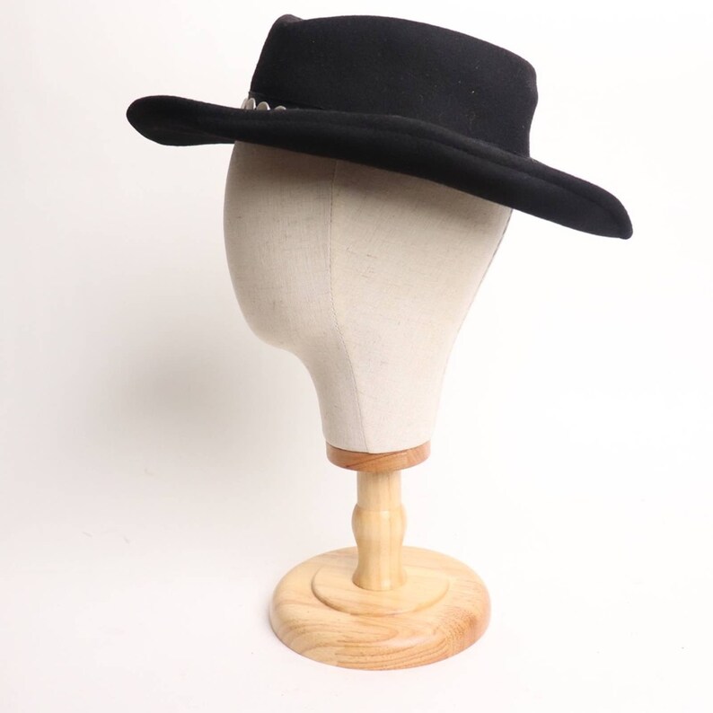 Vintage USA Made Black Wool Western Hat With Silver Rivets Woolmark ...