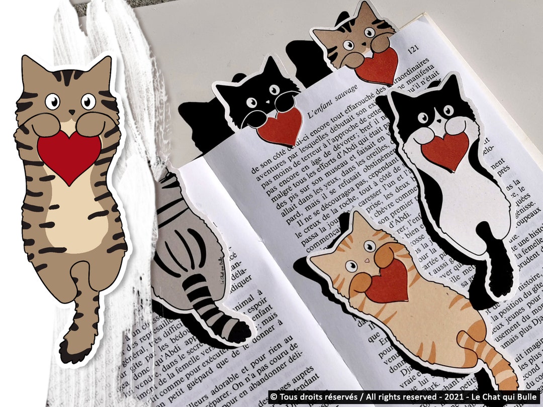 Recycled Bookmarks Long Haired Cat Lovers - Etsy