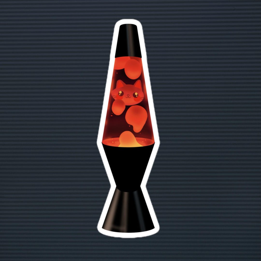 Kawaii Cat Lava Lamp Vinyl Sticker - Etsy
