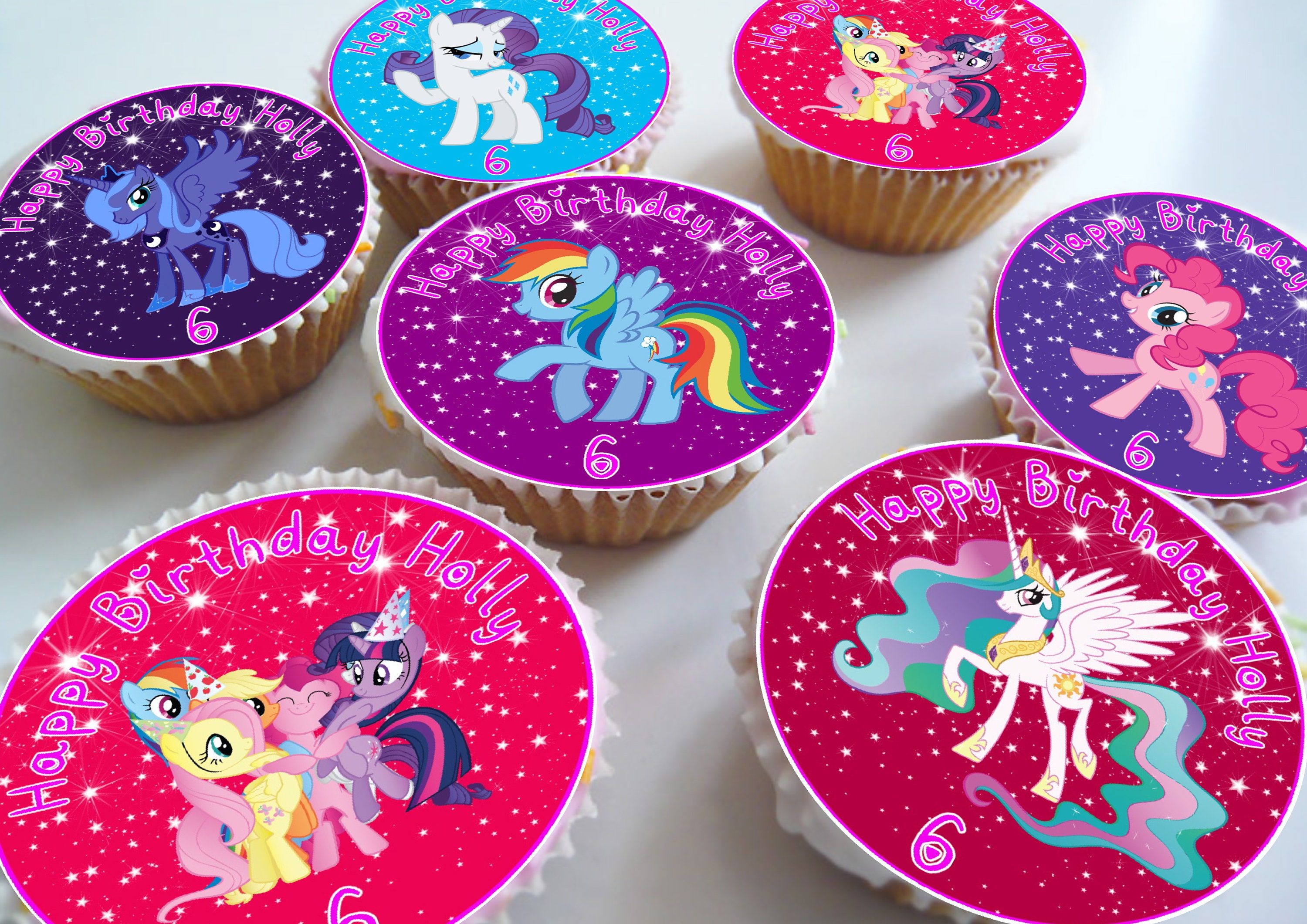 My Little Pony Edible Cupcake Toppers