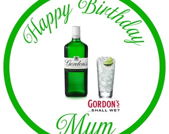 Gin Cake Topper | Etsy UK