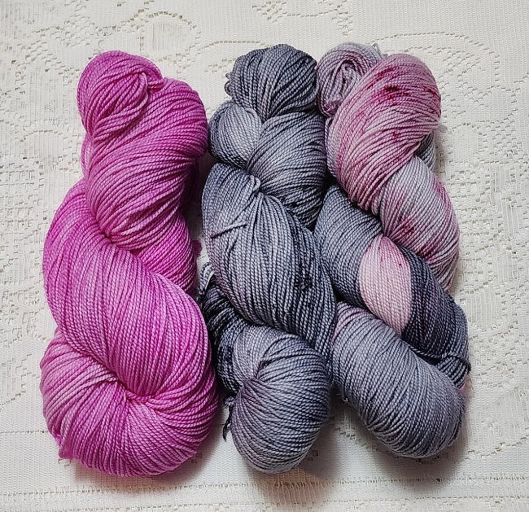 Yarn Set, Yarn Kit, Shawl Kit, 85 15 Merino Nylon, High Twist Yarn ...