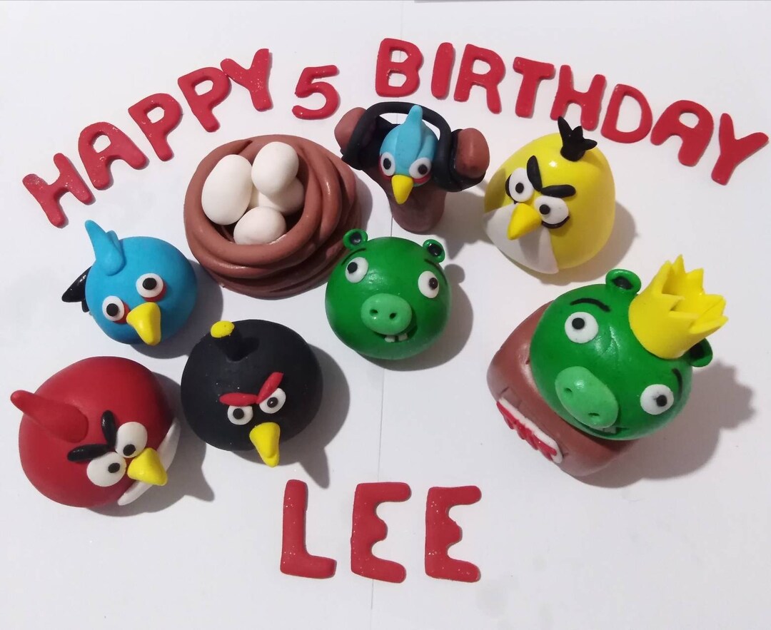 3D Edible Fondant Angry Birds Cake Toppers - Etsy