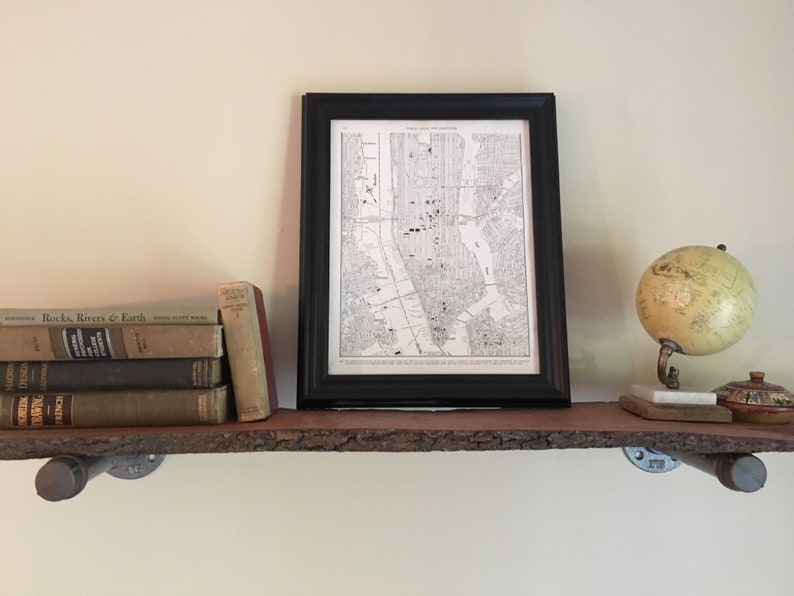 Vintage Manhattan Map // 1943 Original Framed Map of Manhattan ...