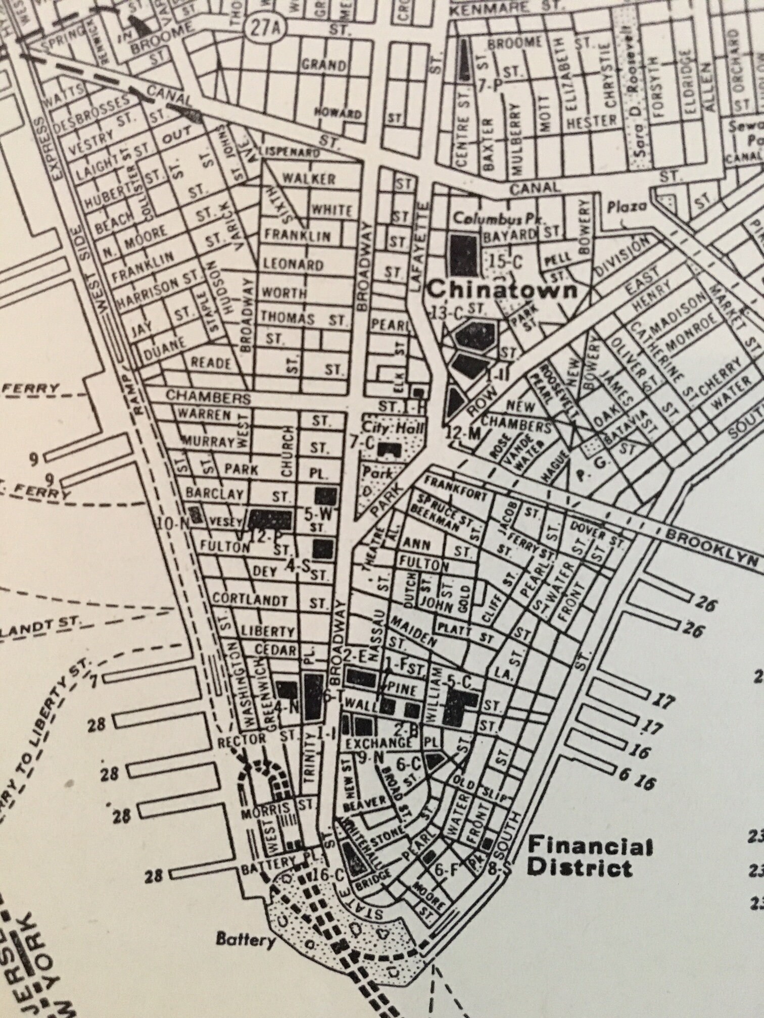 Vintage Manhattan Map // 1943 Original Framed Map of Manhattan ...