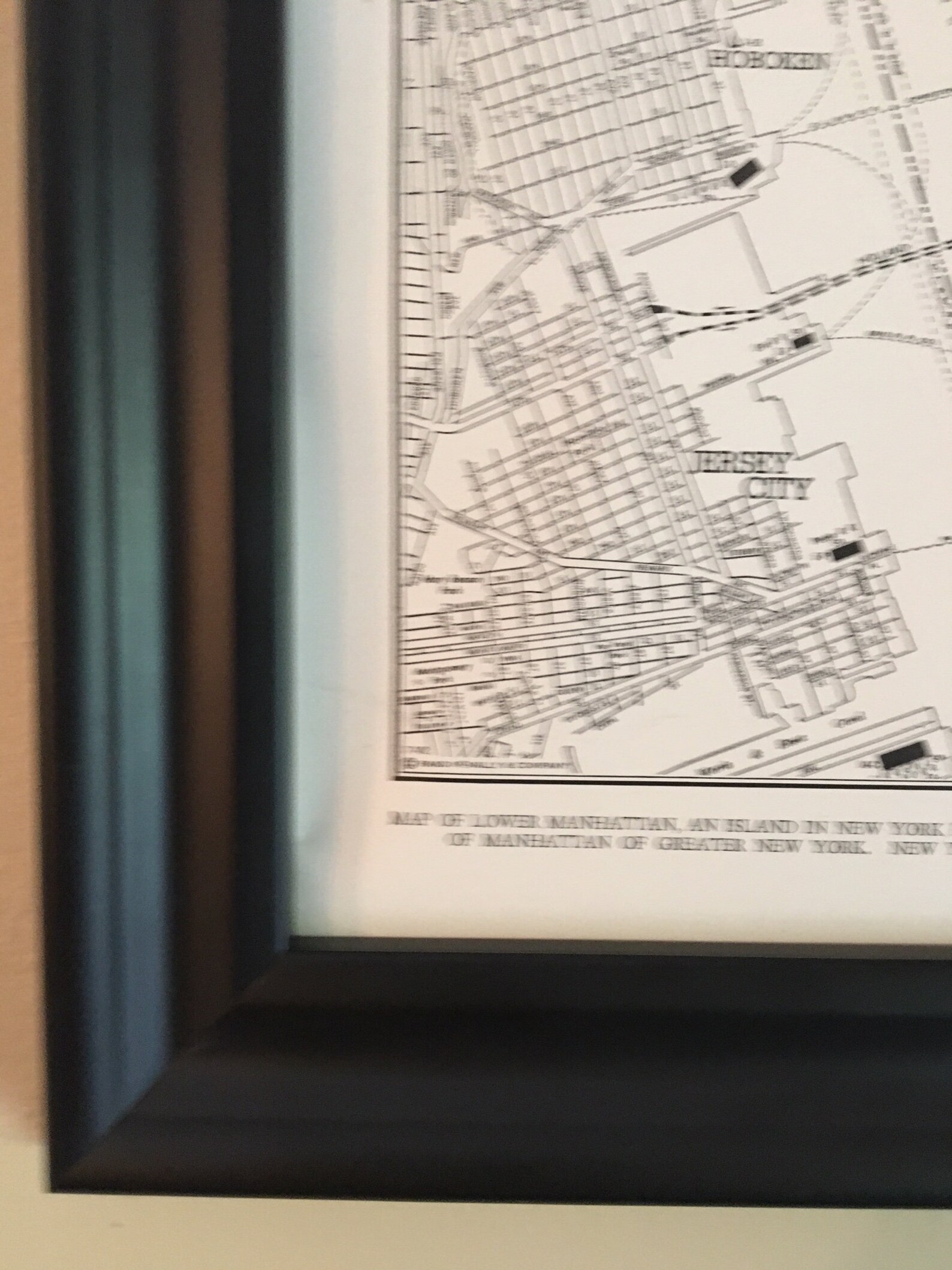 Vintage Manhattan Map // 1943 Original Framed Map of Manhattan ...
